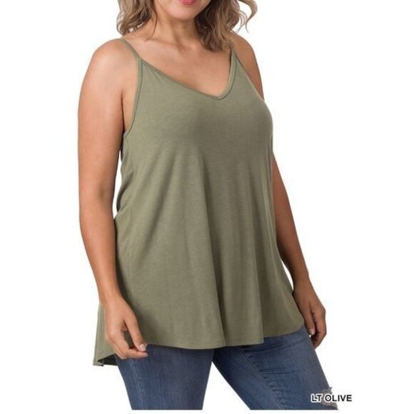 Zenana Outfitters | Tops | Nwot Zenana Lt Olive Reversible Front And ...